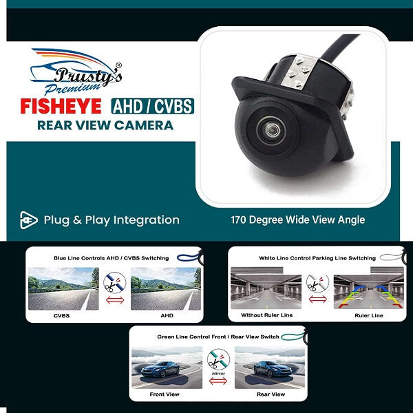 Universal Fisheye Angle Wide View Reverse Camera with AHD to CVBS ...